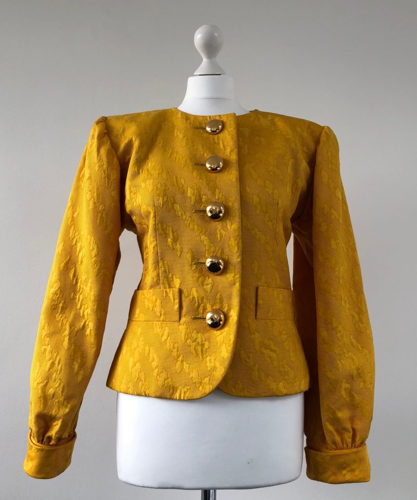 YSL YVES SAINT-LAURENT Yellow-Goldish Luxury Damask Jacket