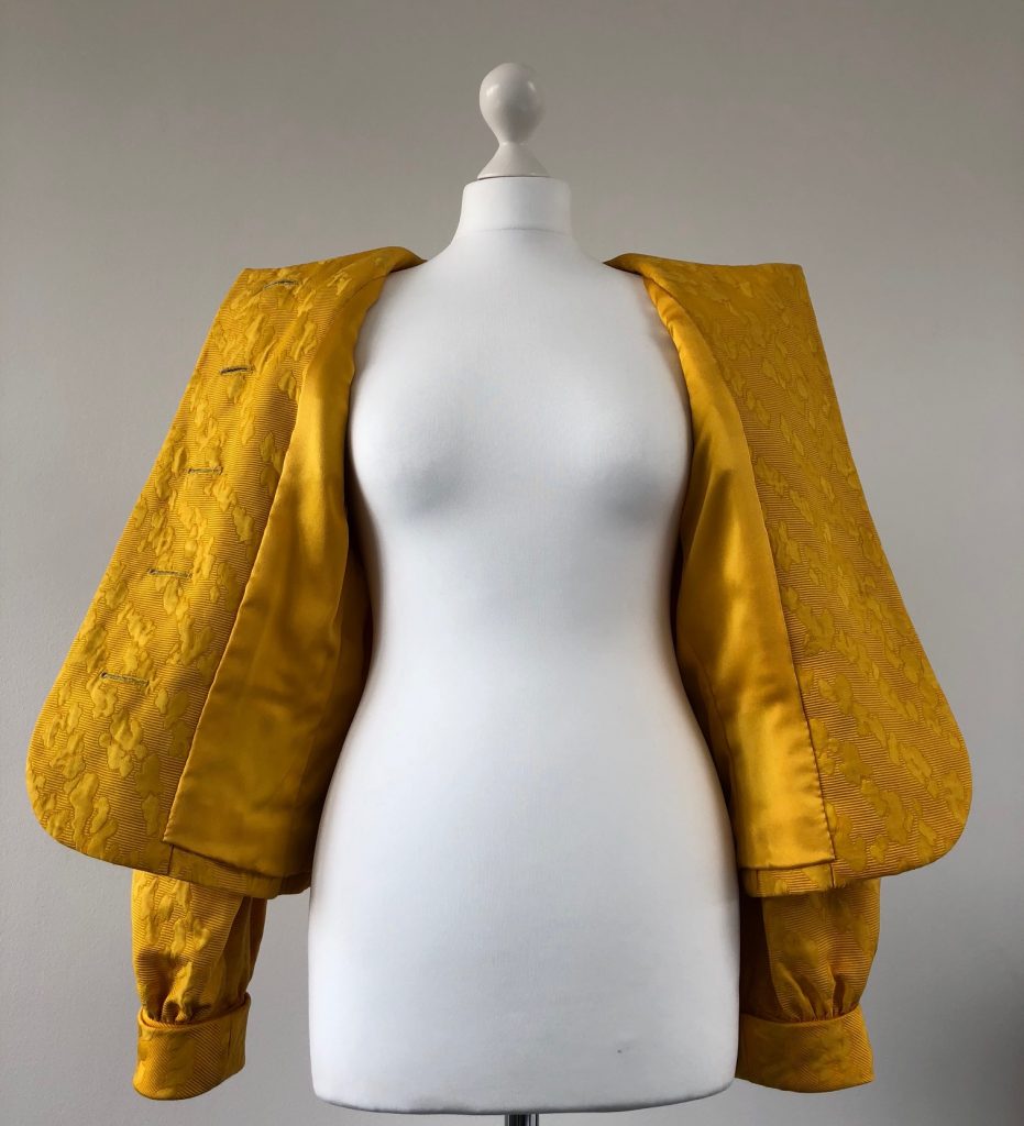 YSL YVES SAINT-LAURENT Yellow-Goldish Luxury Damask Jacket