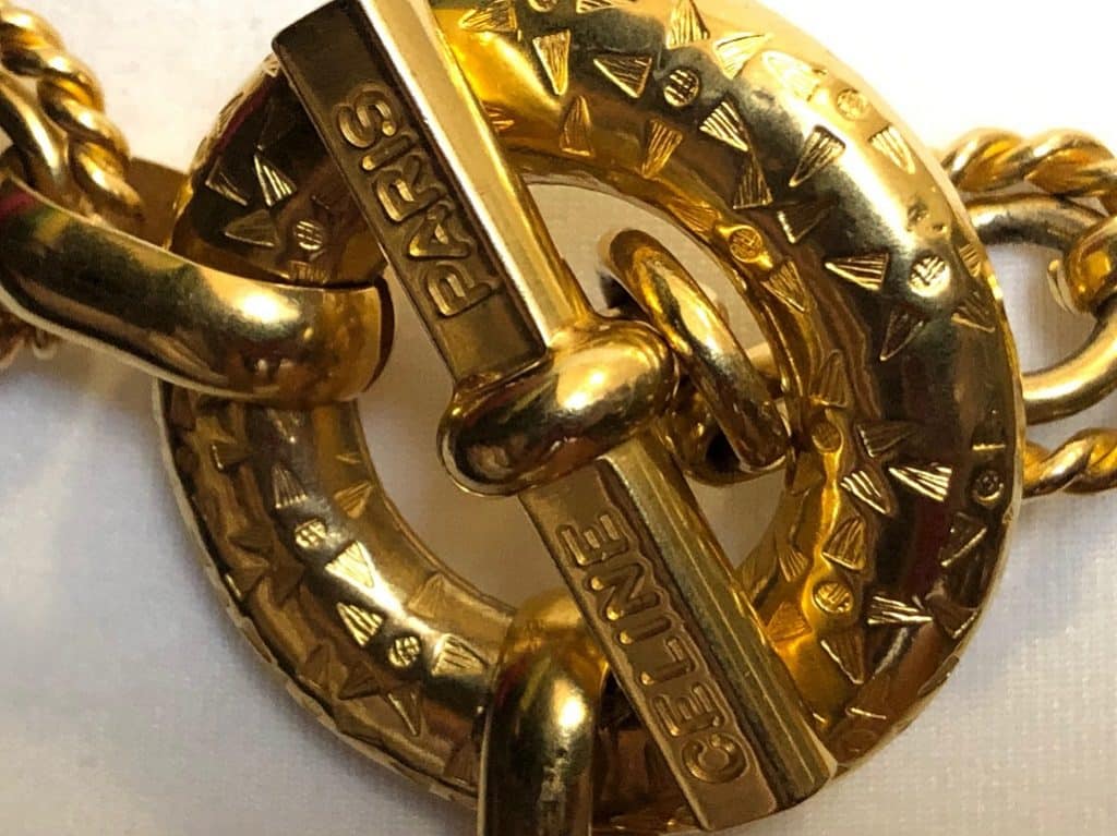 CELINE Vintage Chunky Belt Link Gold Chain - Chelsea Vintage Couture